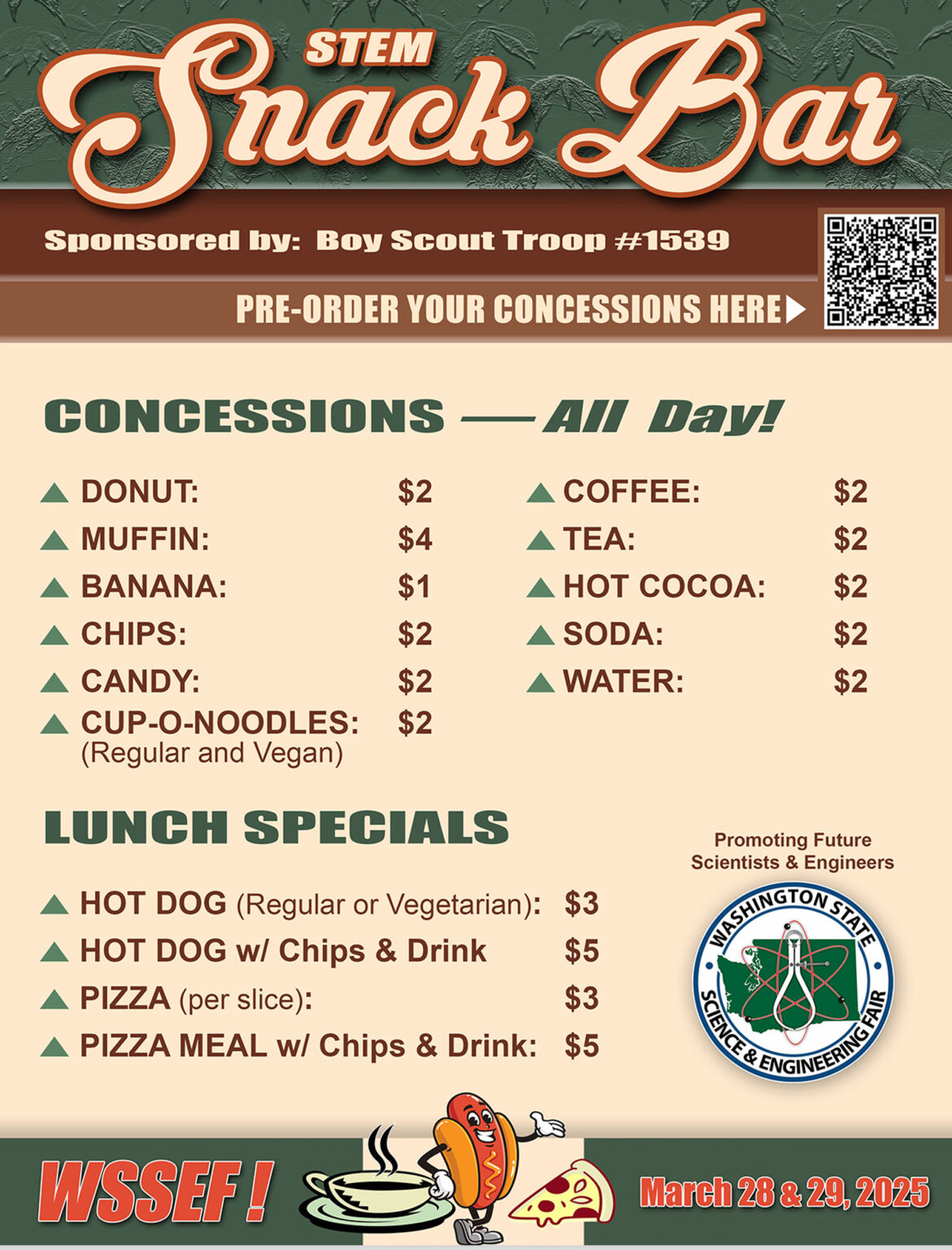 Snack Bar Menu